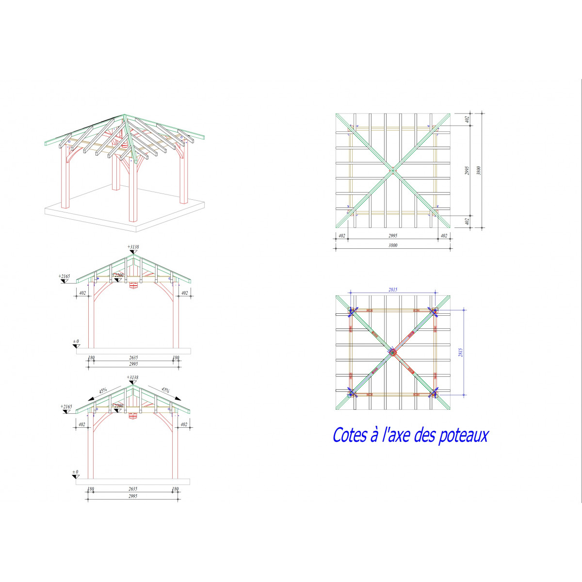 Carbet de jardin en bois massif
