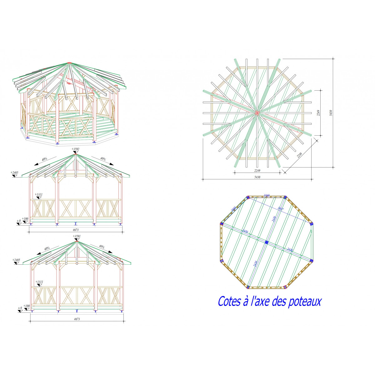 Plan Kiosque En Bois Hexagonal